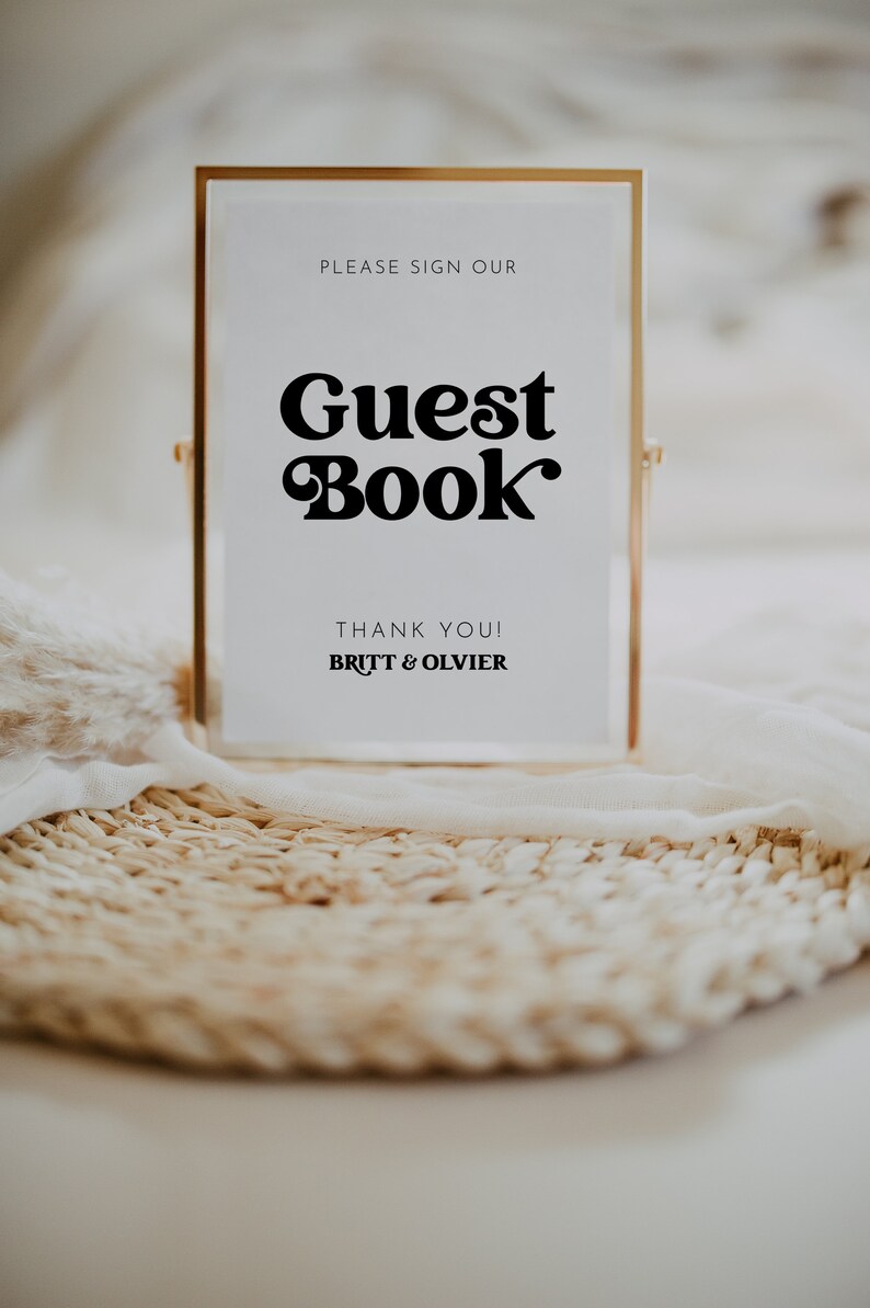 Please Sign Our Guest Book Retro Wedding Sign Boho Please - Etsy