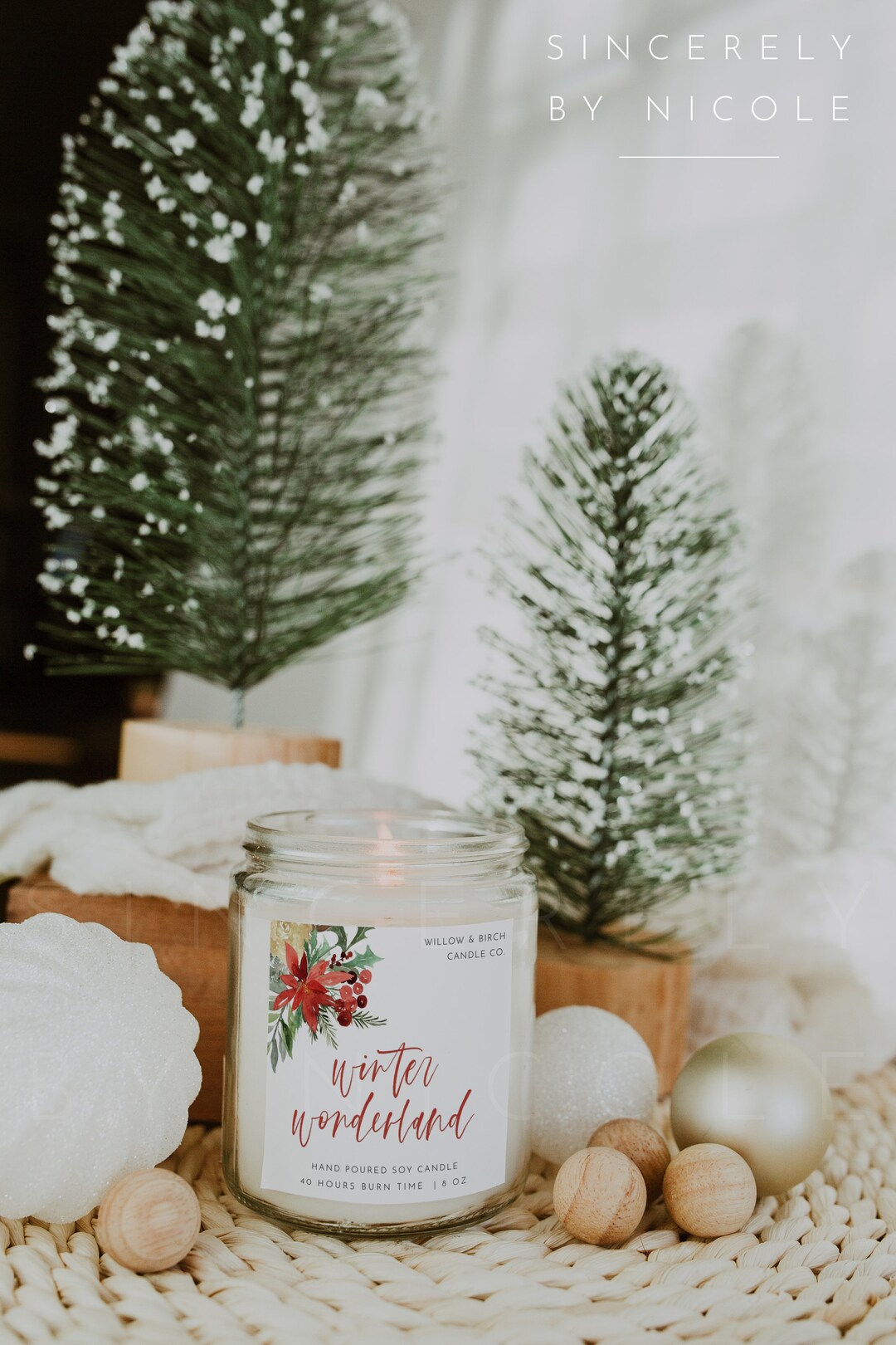 Printable Candle Label Template, Christmas Product Label, Holiday Label ...