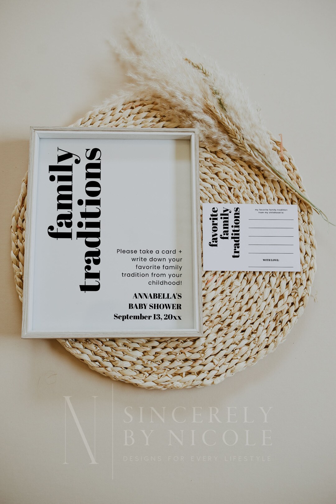 Editable Printable Family Traditions Card, Family Traditions Baby ...