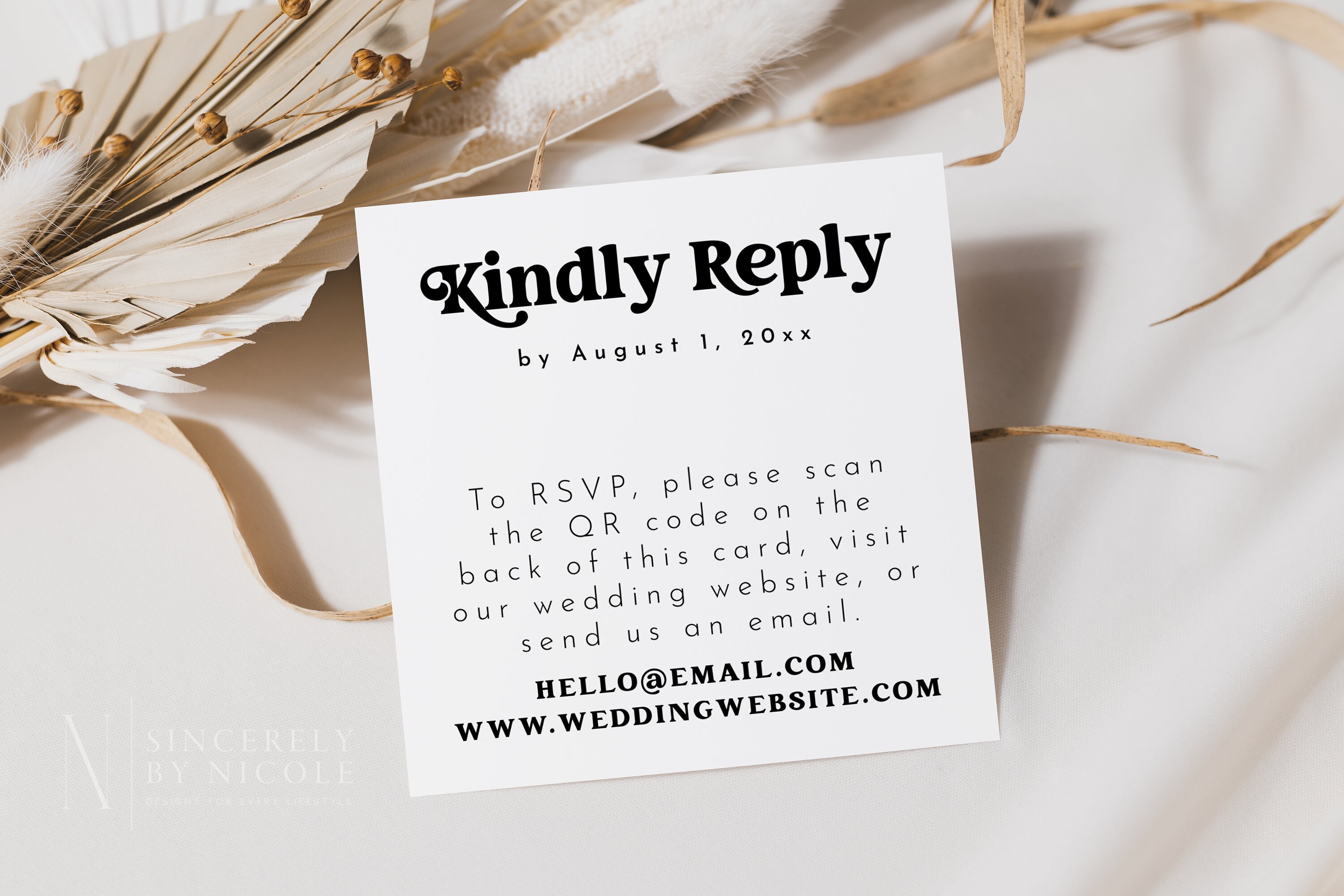 QR Code Response Card Editable Printable Retro RSVP Template - Etsy UK