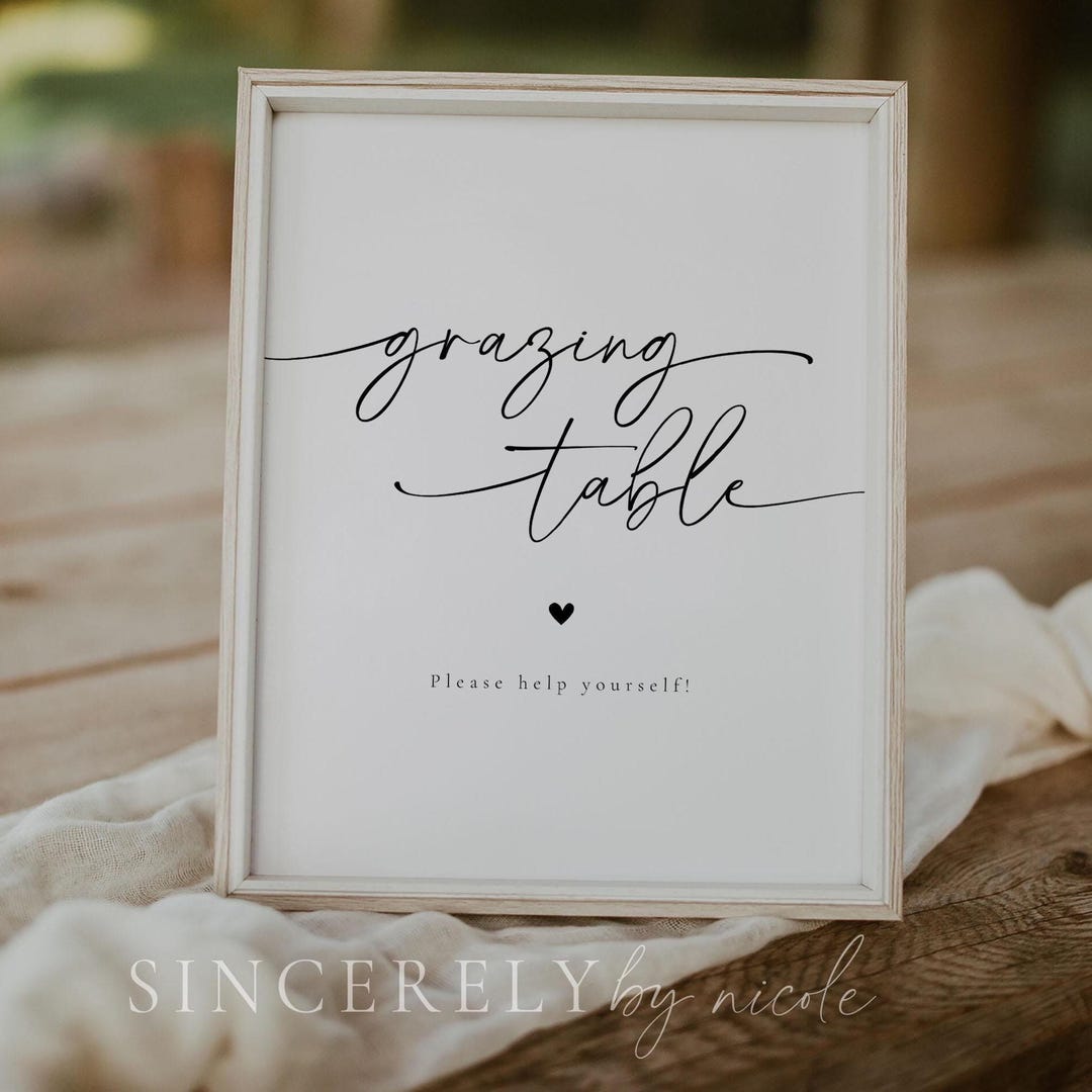 Grazing Table Sign, Modern Grazing Table Sign, Charcuterie Table Sign ...
