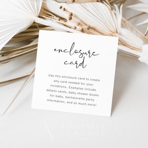 Square Enclsoure Card Template, Enclosure Card Template, Editable ...