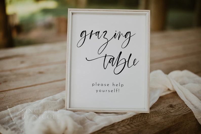 Grazing Table Sign Printable Wedding Grazing Table Sign - Etsy
