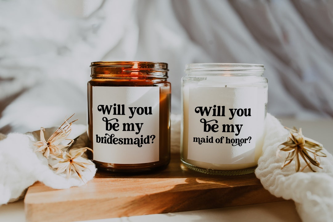 Bridesmaid Proposal Candle Label, Printable Bridesmaid Proposal Candle ...