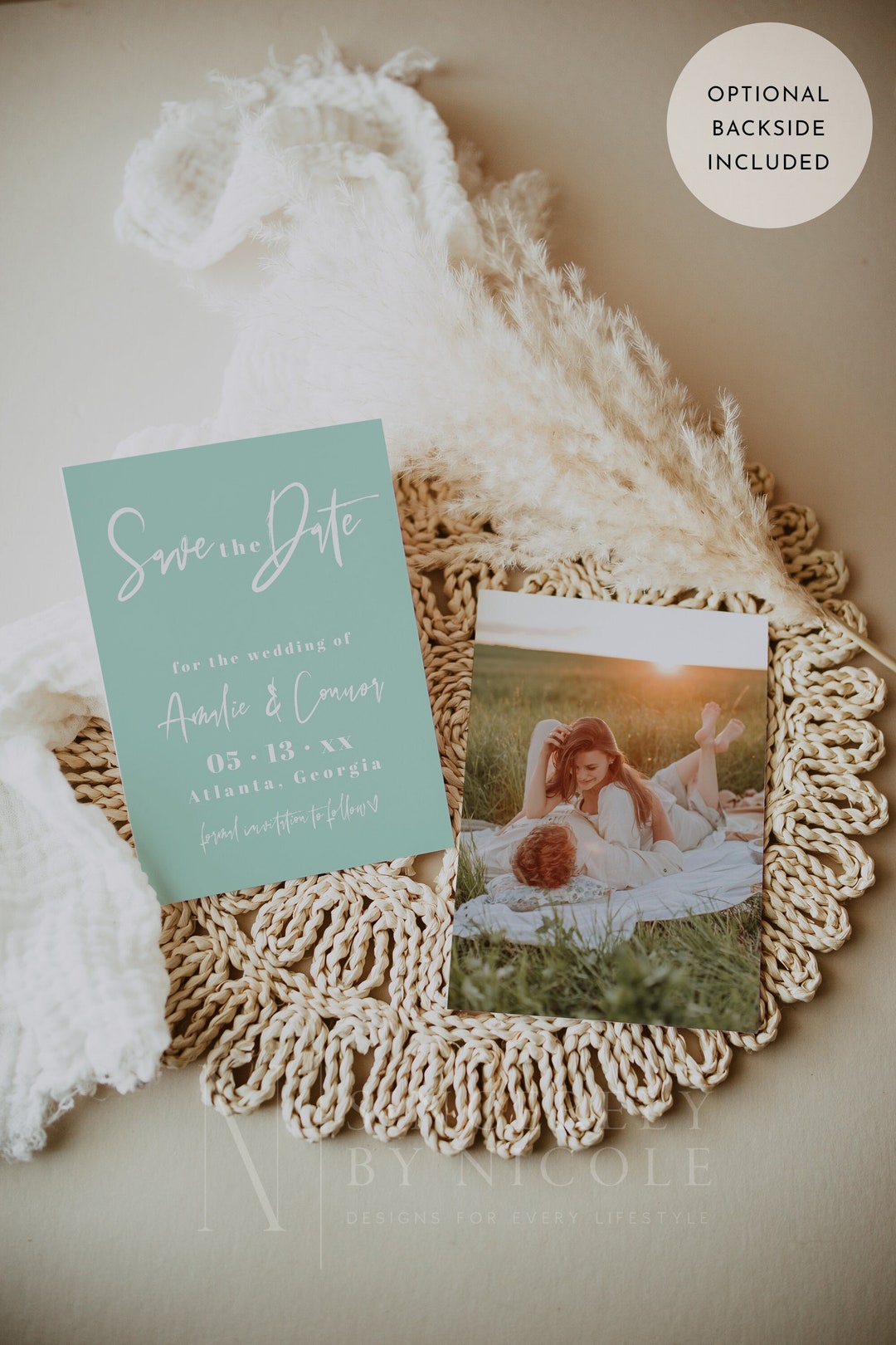 Modern Save the Date Template, Spring Wedding Save the Date, Photo Save ...