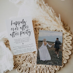 Modern Elopement Party Invitation, Minimalist Elopement Announcement ...
