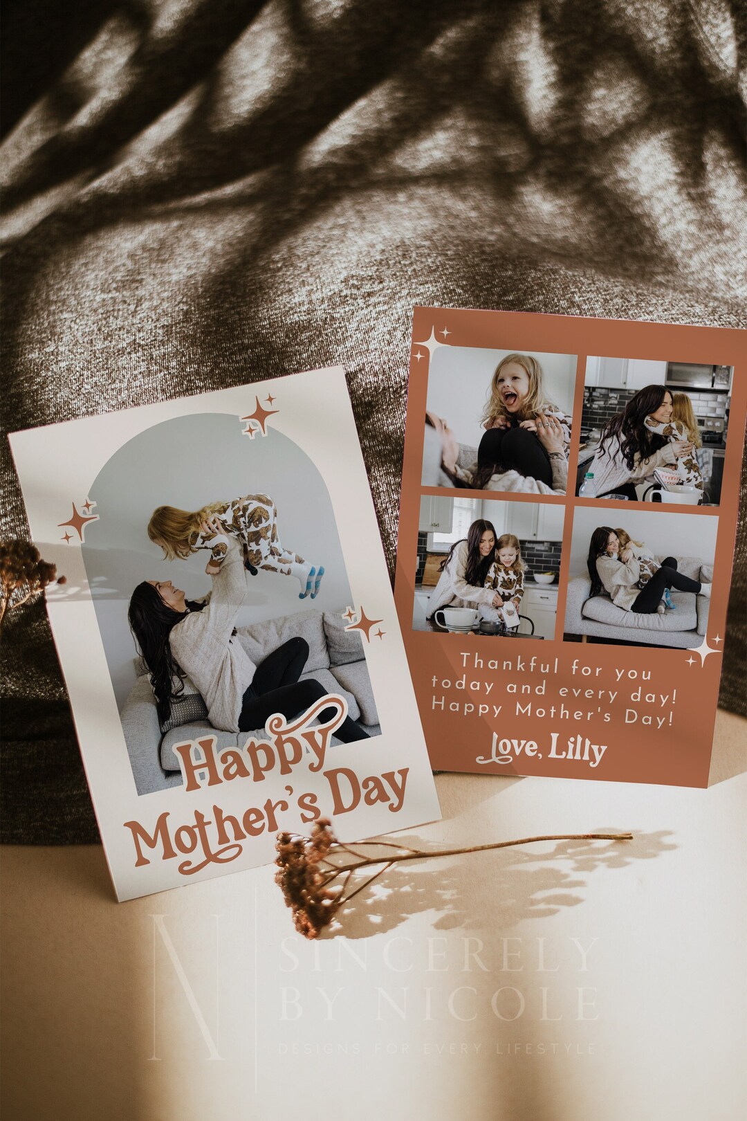 Mother's Day Card Template, Mother's Day Photo Card Template, Happy ...