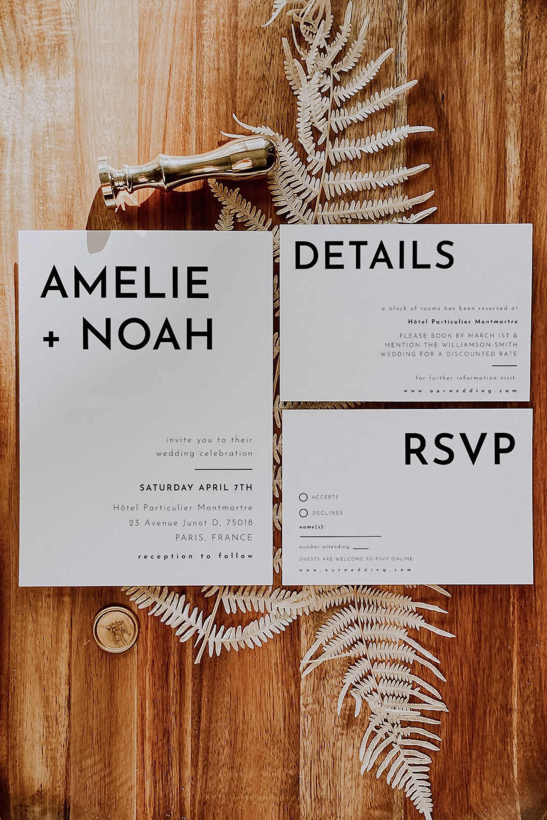Minimalist Wedding Invitations Suite, Minimalist Wedding Invitation ...