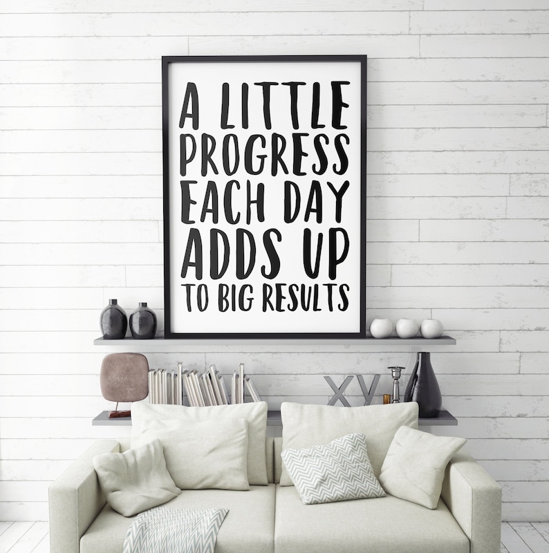 LARGE POSTER PRINT 20x24 inches A Little Progress Each Day | Etsy