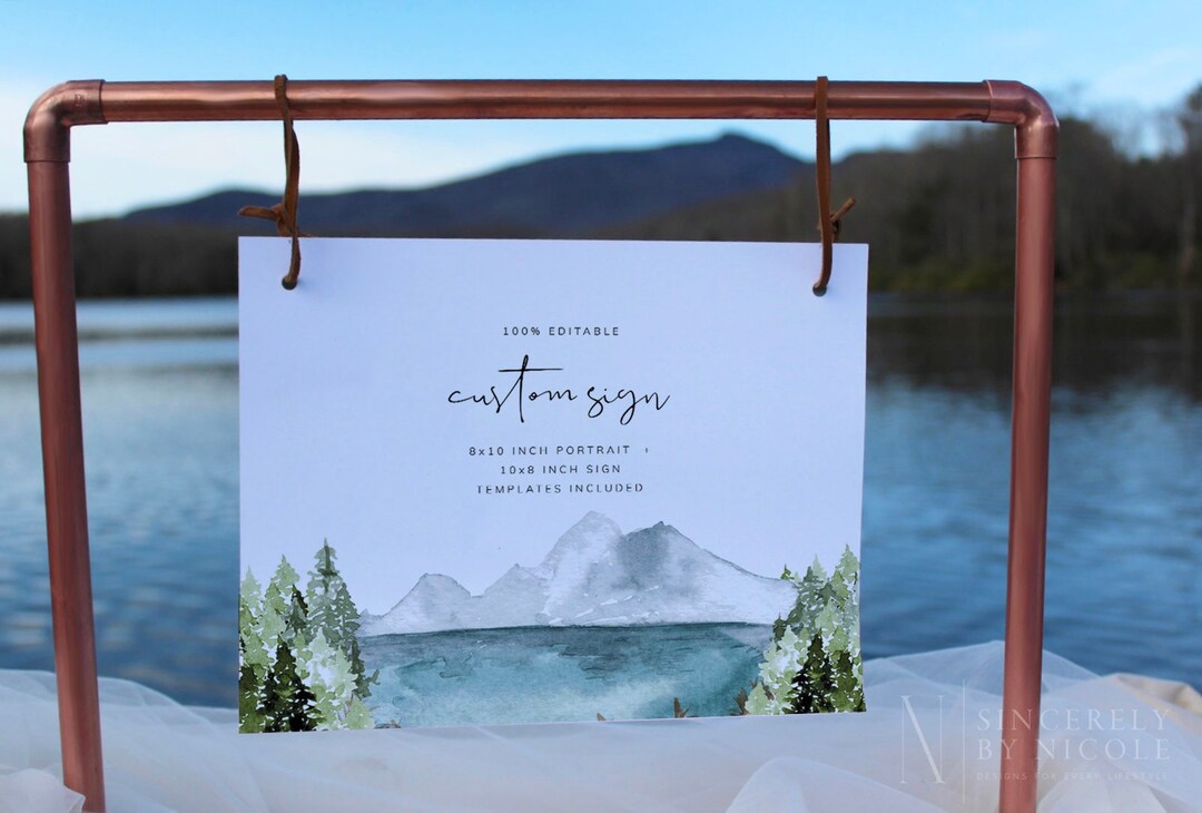 Custom Sign Template, Custom Sign, Editable Template, Modern Wedding ...