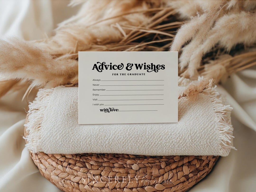 PRINTED & SHIPPED Advice Card for Graduate, Advice for the Grad Card ...