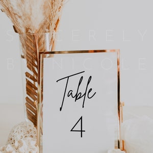 Minimalist Table Number Card Template, Minimalist Modern Table Number ...