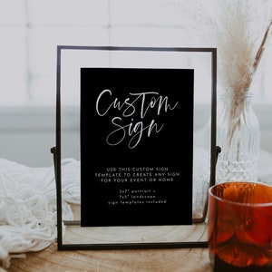 Editable Custom Sign, Printable Signs, Retro Sign Editable Printable ...