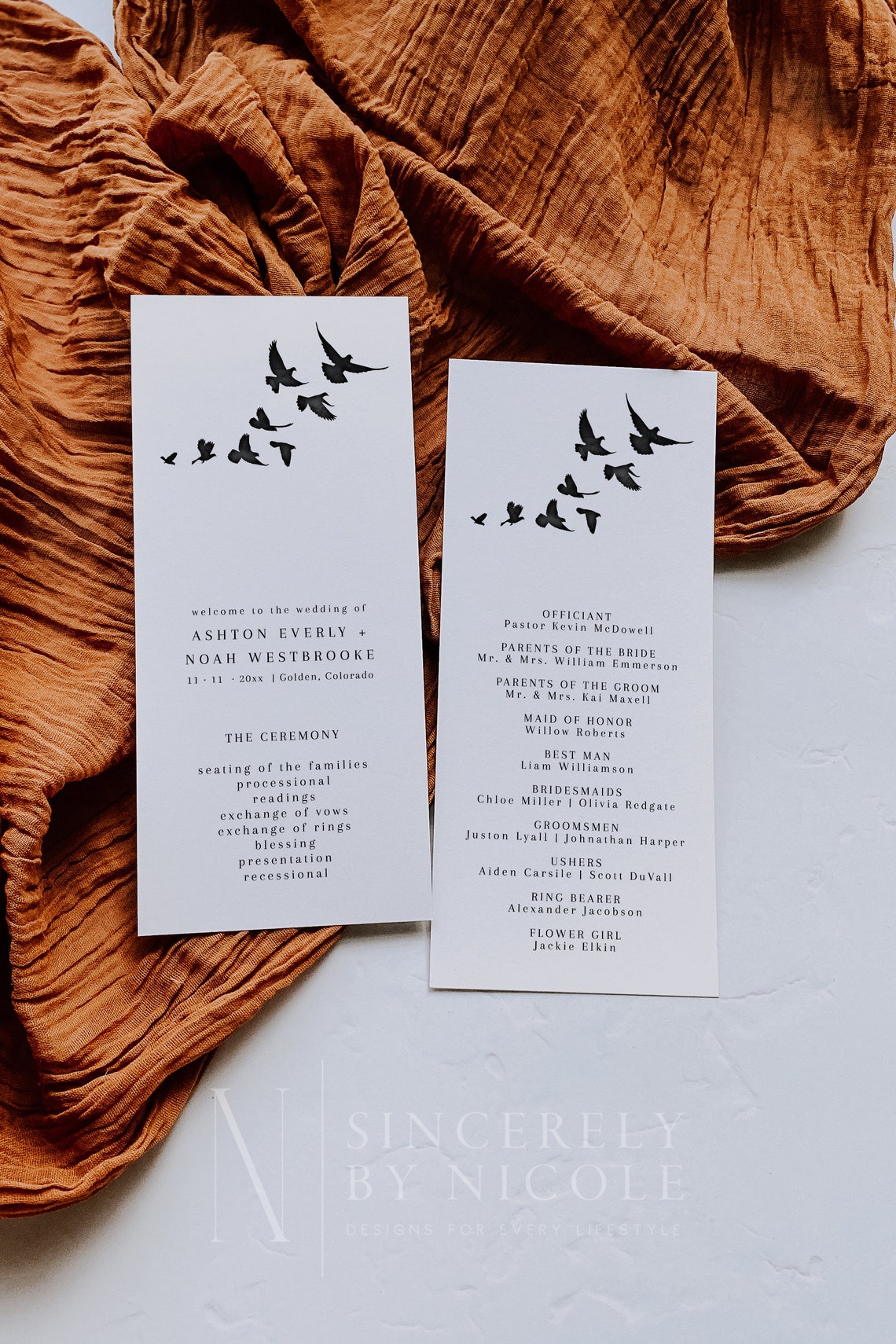 Minimalist Wedding Program Template Wedding Program Modern - Etsy