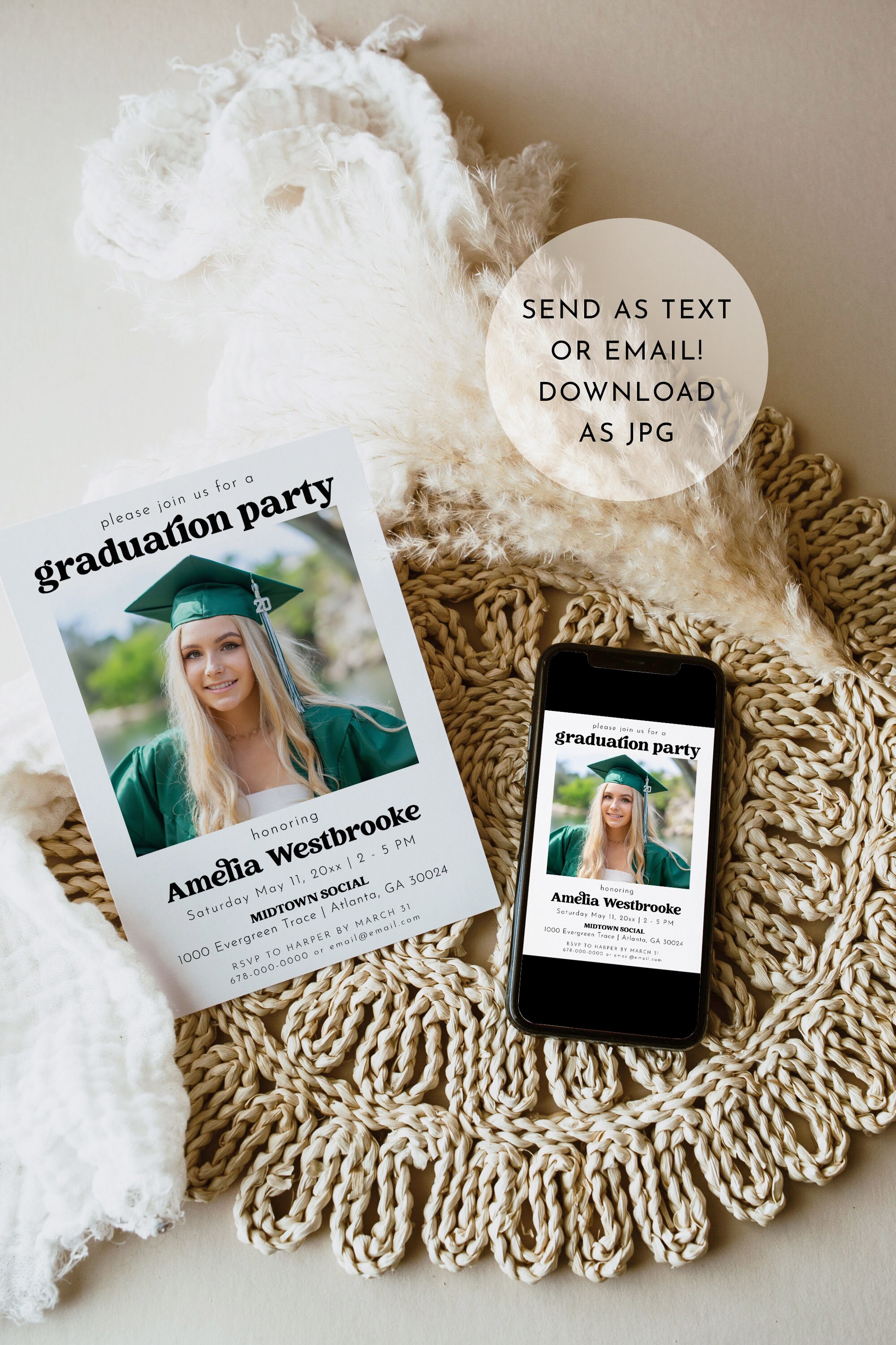 Photo Graduation Party Invitation Editable Graduation Party - Etsy