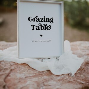 Grazing Table Sign, Retro Grazing Table Sign, Charcuterie Table Sign ...