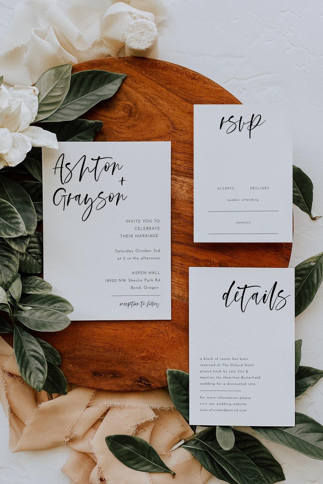 Minimalist Wedding Invitations Suite, Minimalist Wedding Invitation ...