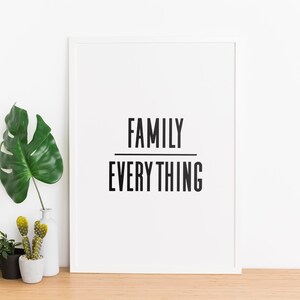 Family Over Everything, Family Sign, Family Print, Living Room Prints ...