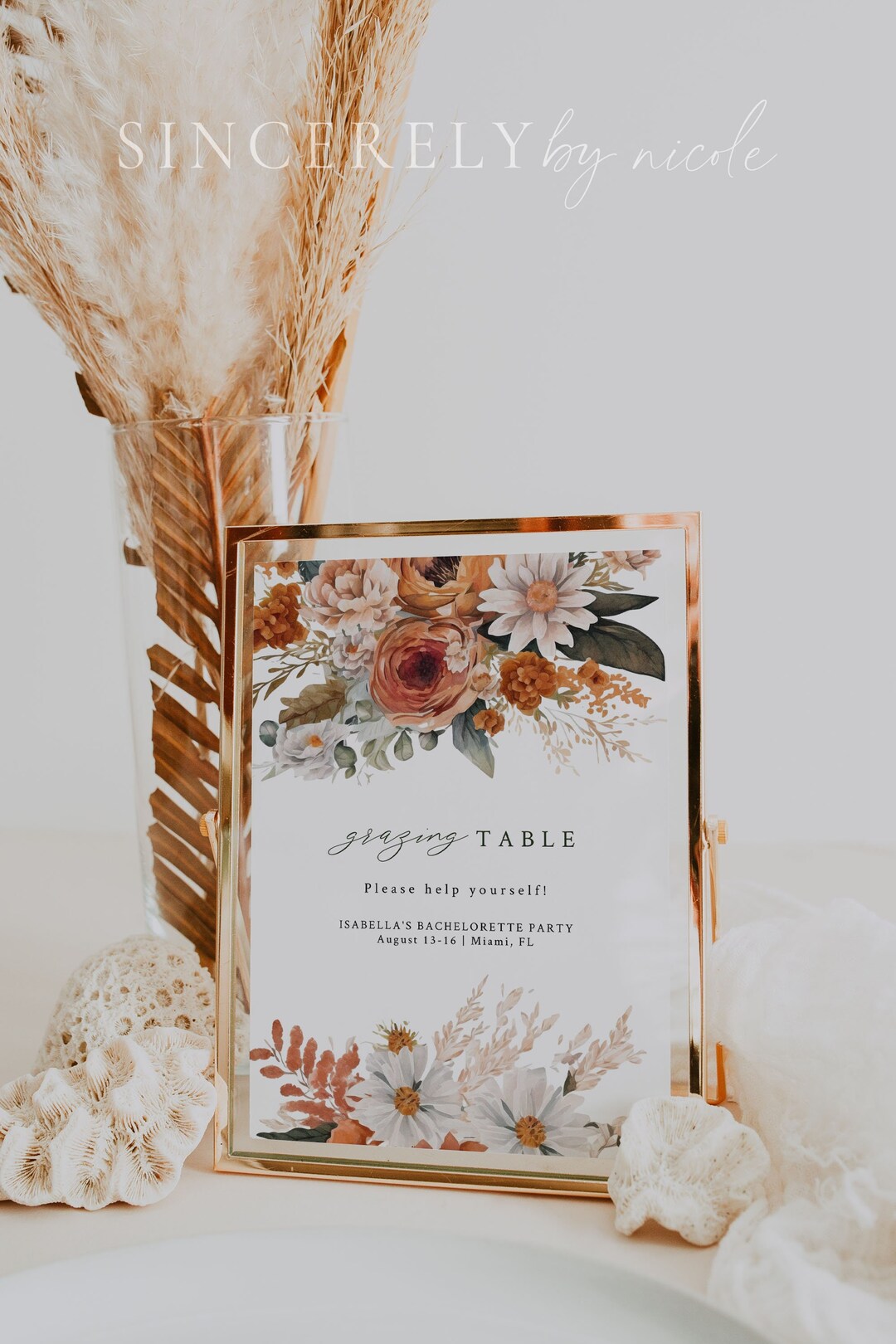 Grazing Table Sign Printable, Wedding Grazing Table Sign, Minimalist ...