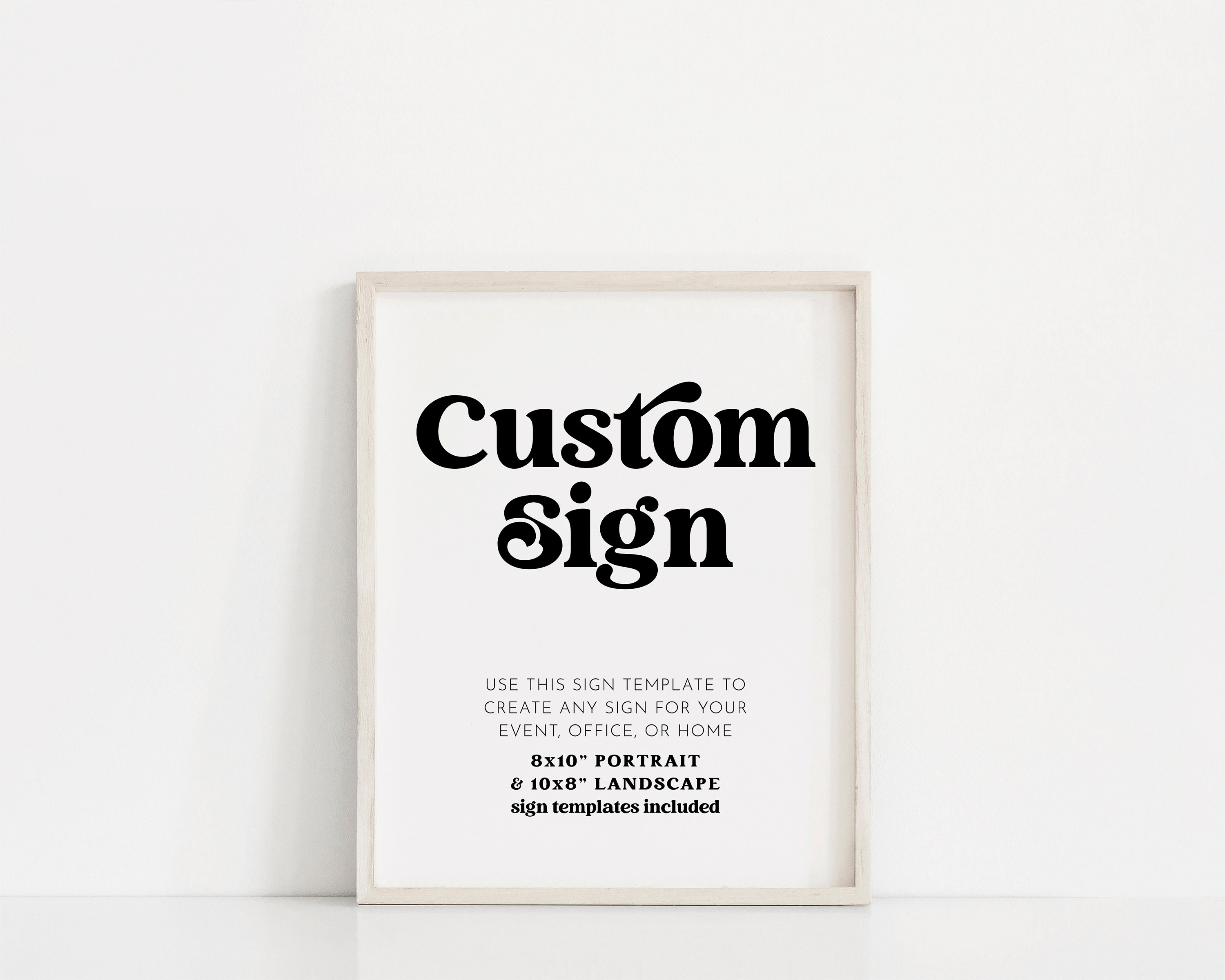 Editable Custom Sign Printable Signs Retro Sign Editable - Etsy Australia