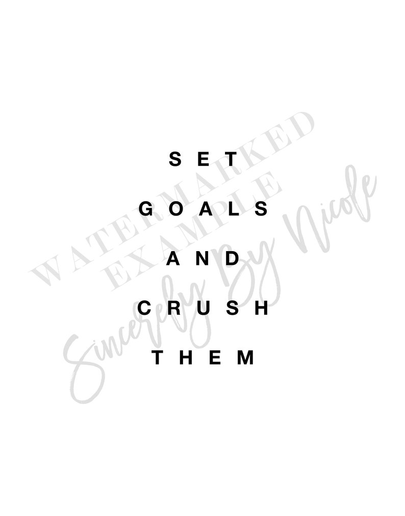 Set Goals and Crush Them Motivational Poster Inspirational - Etsy