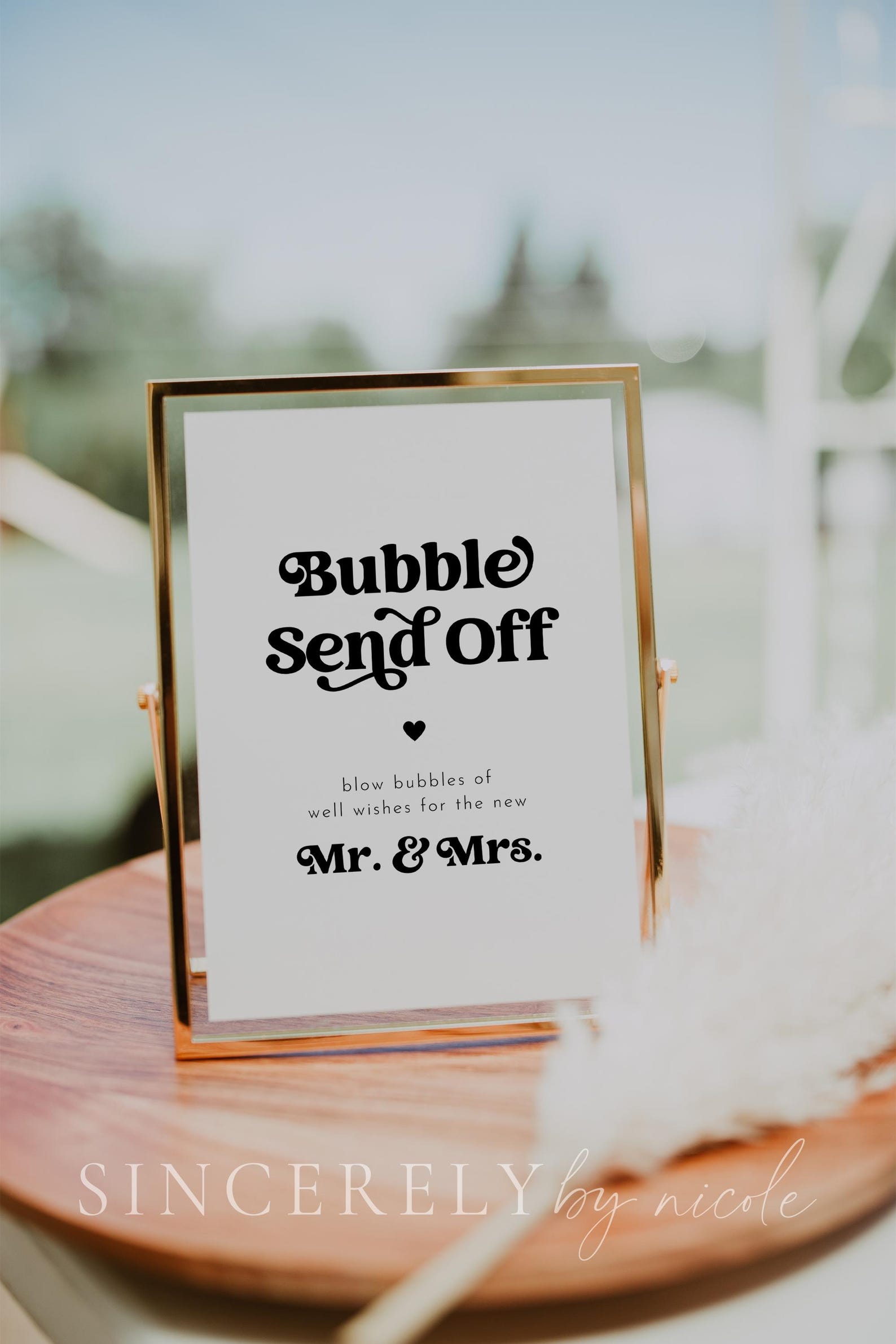 Bubble Send off Sign, Bubble Send off Sign Printable, Modern Minimalist ...