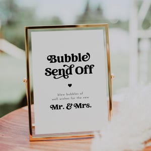 Bubble Send off Sign, Bubble Send off Sign Printable, Modern Minimalist ...