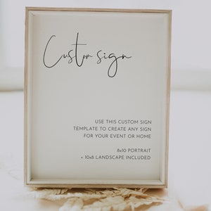Editable Sign Template, Custom Sign, 100% Editable Sign, Corjl Signs ...