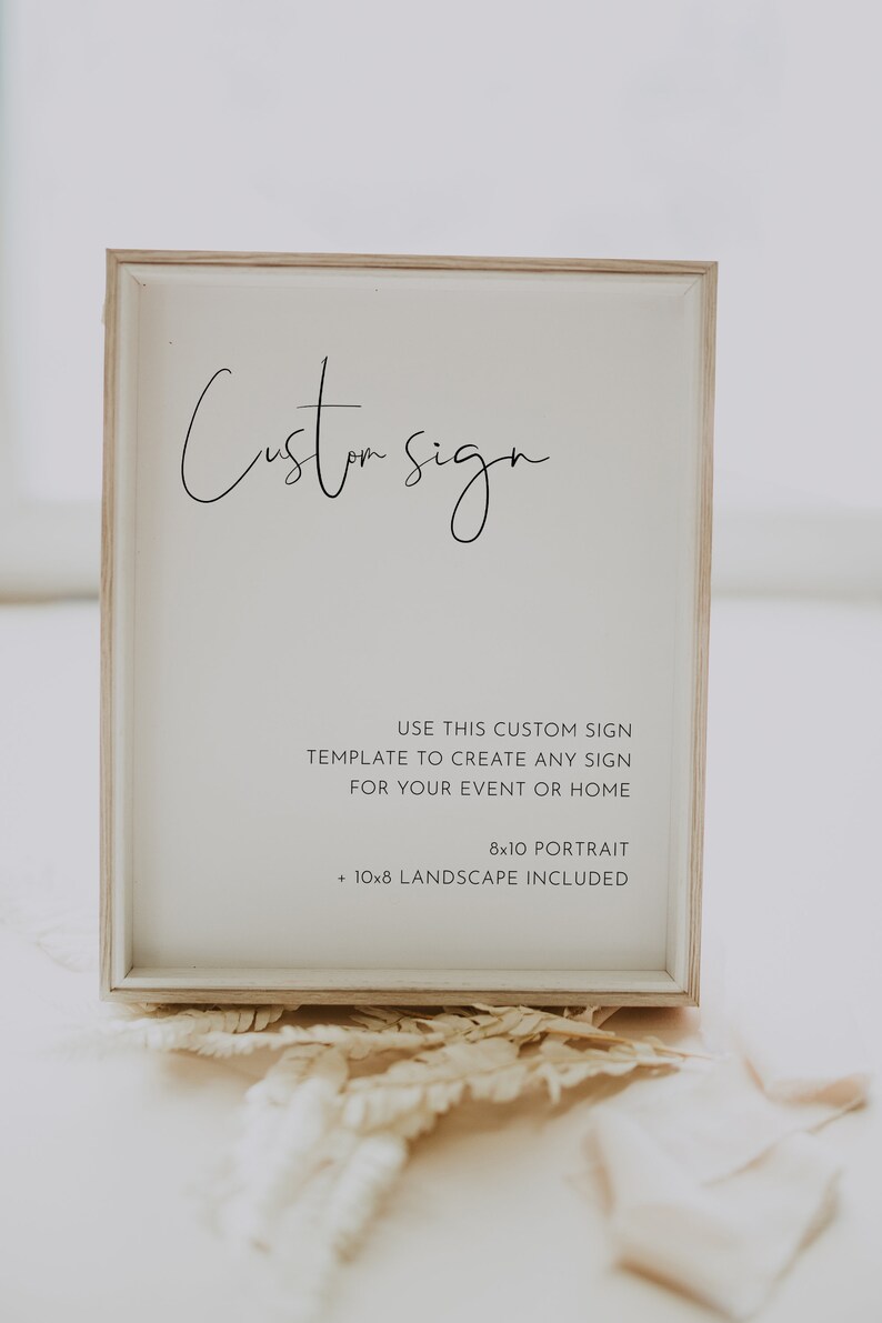 Editable Sign Template Custom Sign 100% Editable Sign Corjl - Etsy