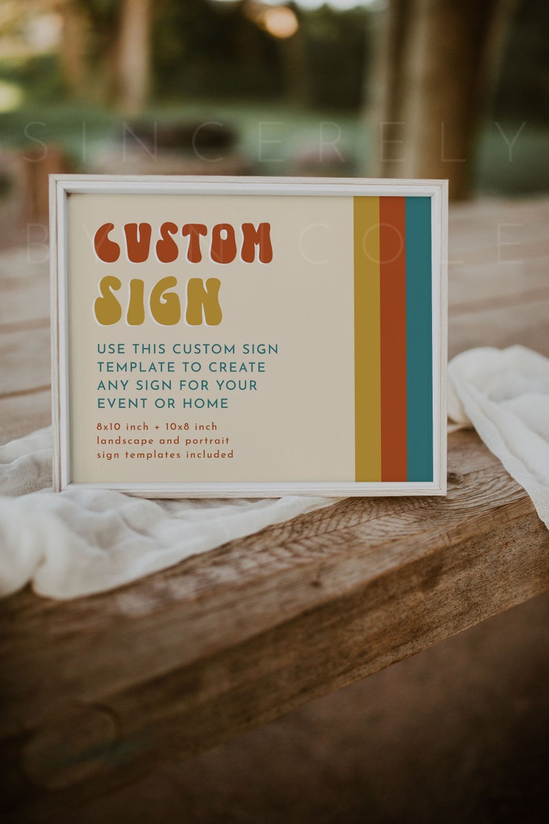 Editable Custom Sign Printable Signs Retro Sign Editable - Etsy