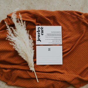 Jewelry Care Card, Printable Care Card, Small Business Care Card ...