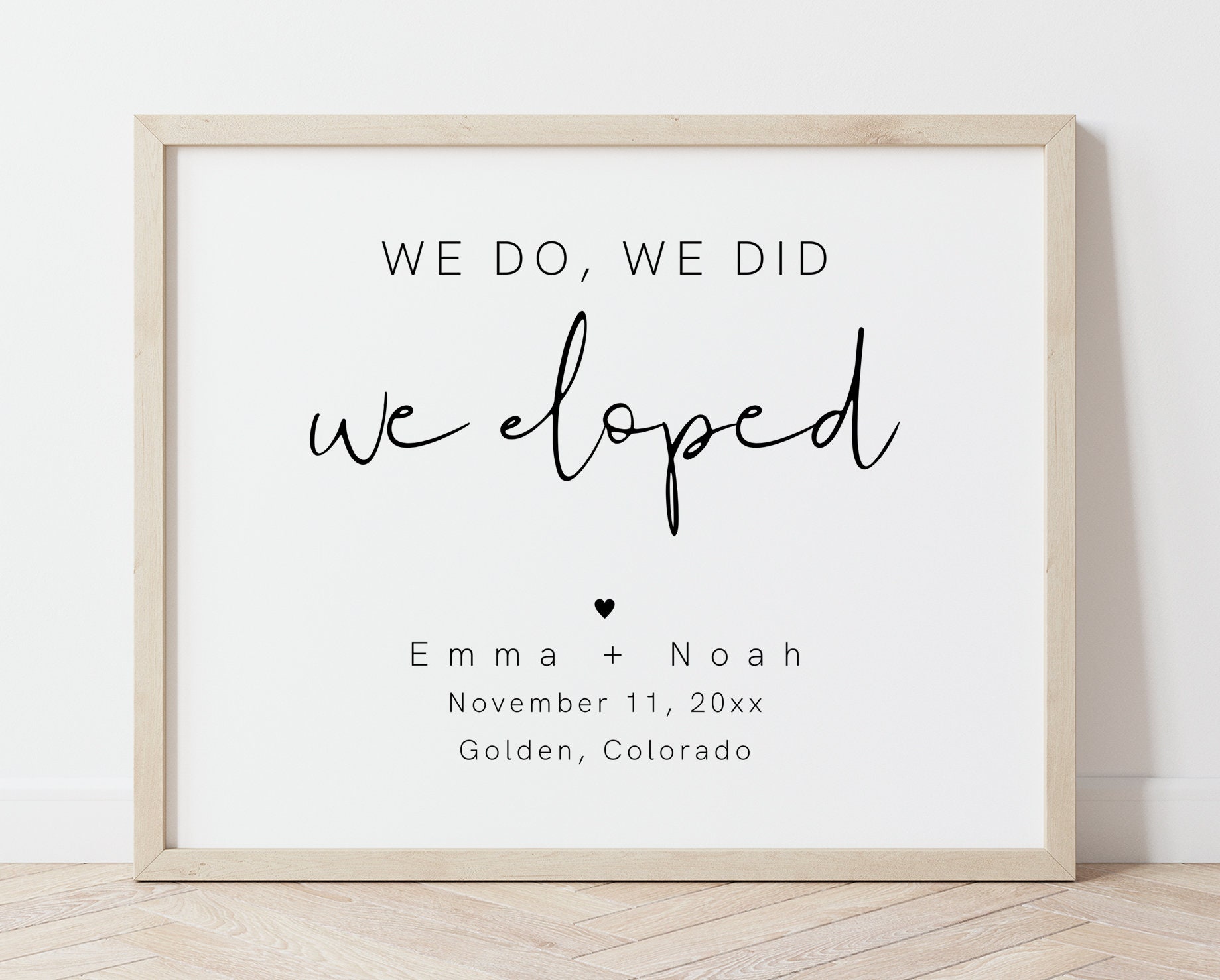 Printable Elopement Sign Editable Printable Elopement Sign - Etsy