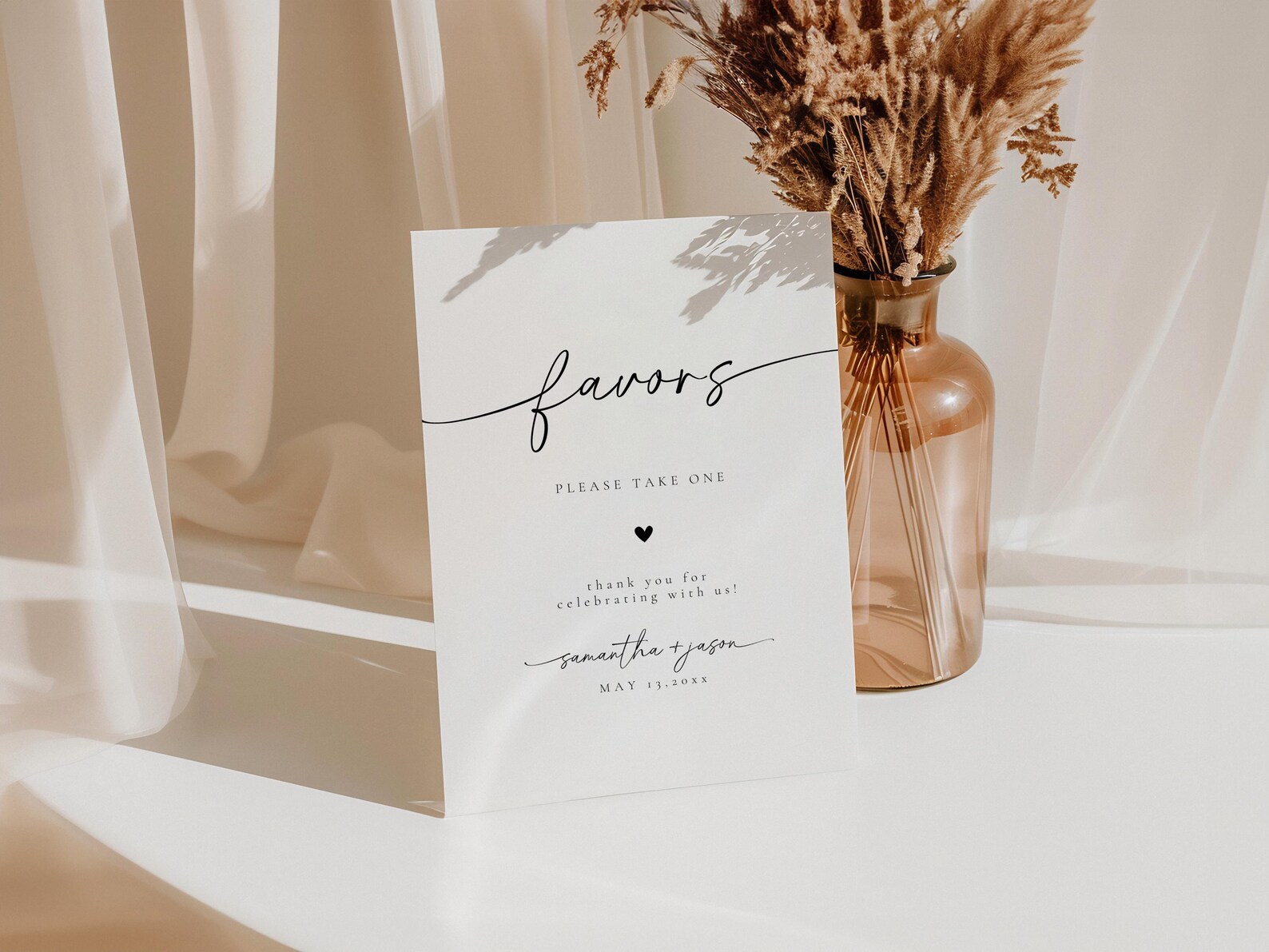 Favors Sign Template, Wedding Favor Sign Template, Please Take A Favor ...