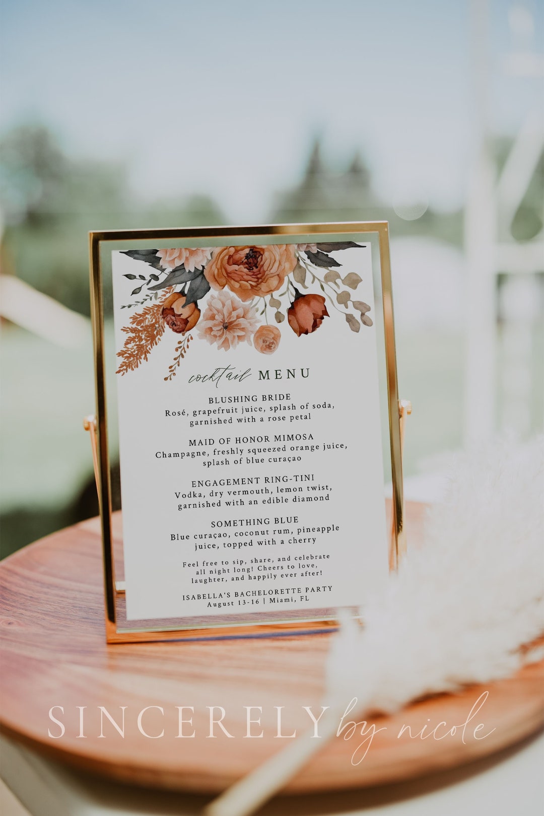 Editable Bachelorette Cocktail Menu Bachelorette Bar Menu - Etsy