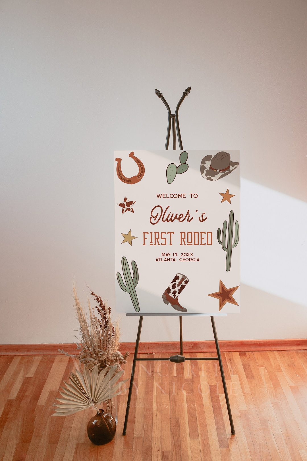 First Rodeo Birthday Welcome Sign Template, Rodeo 1st Birthday Welcome ...