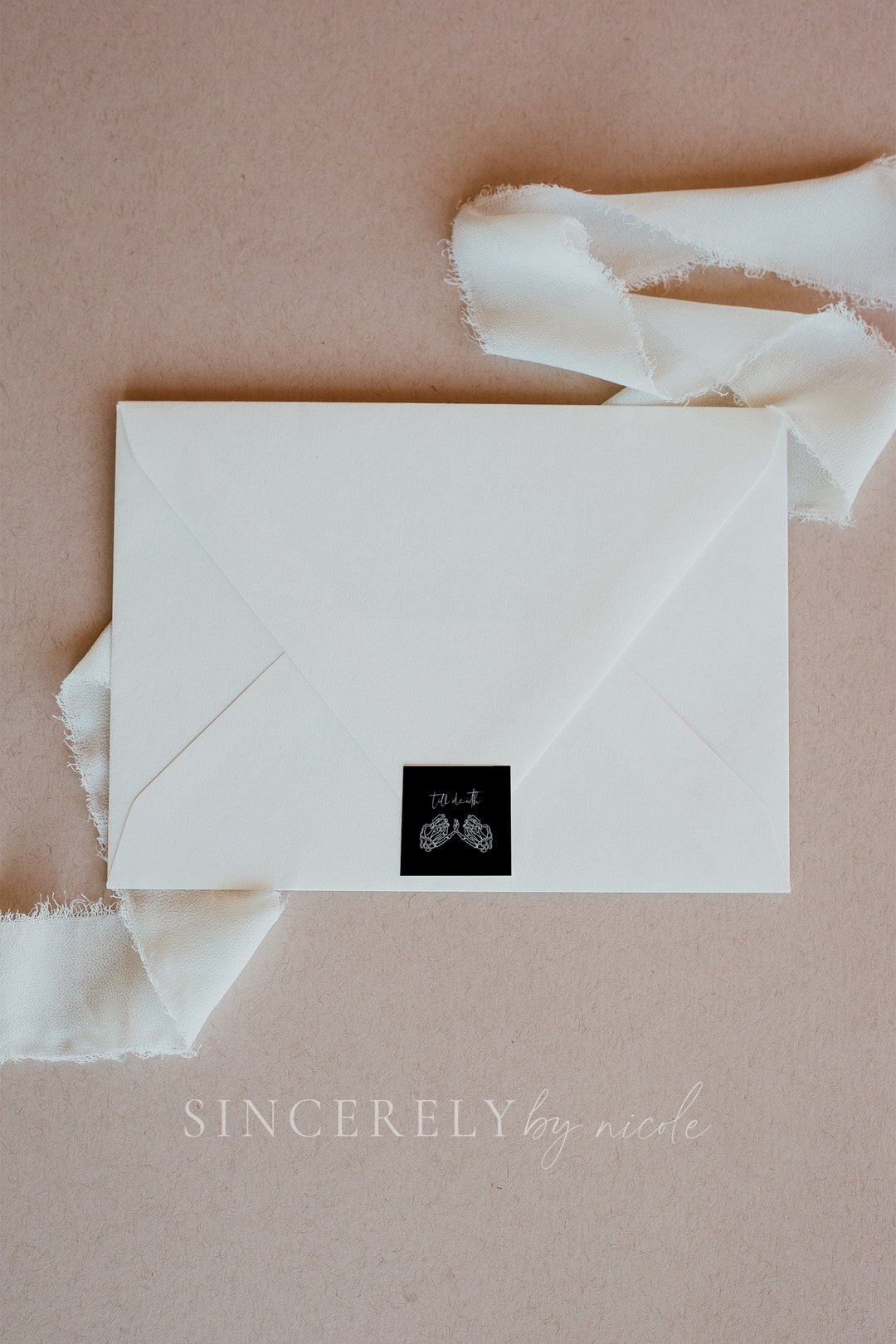 Gothic Envelope Seal Template, Skeleton Wedding Envelope Seal, Editable ...