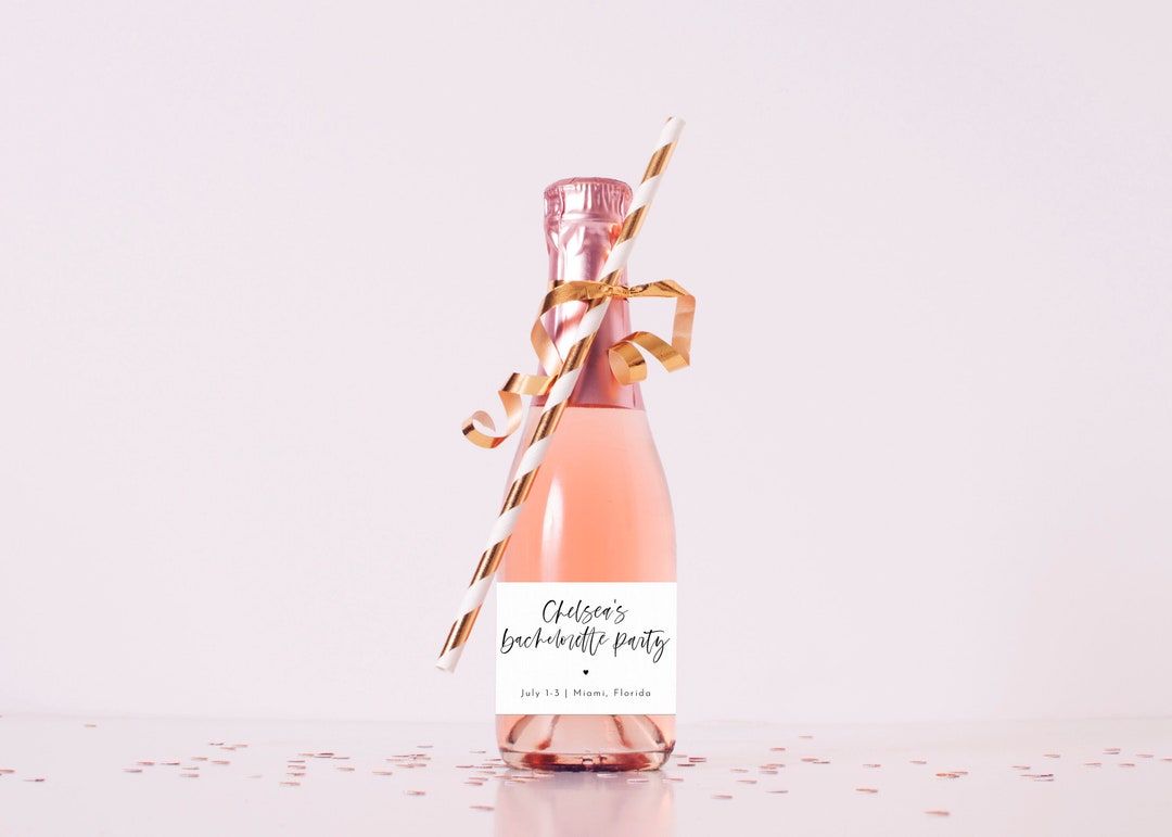 Mini Bottle Label Template, Printable Mini Champagne Wine Label ...