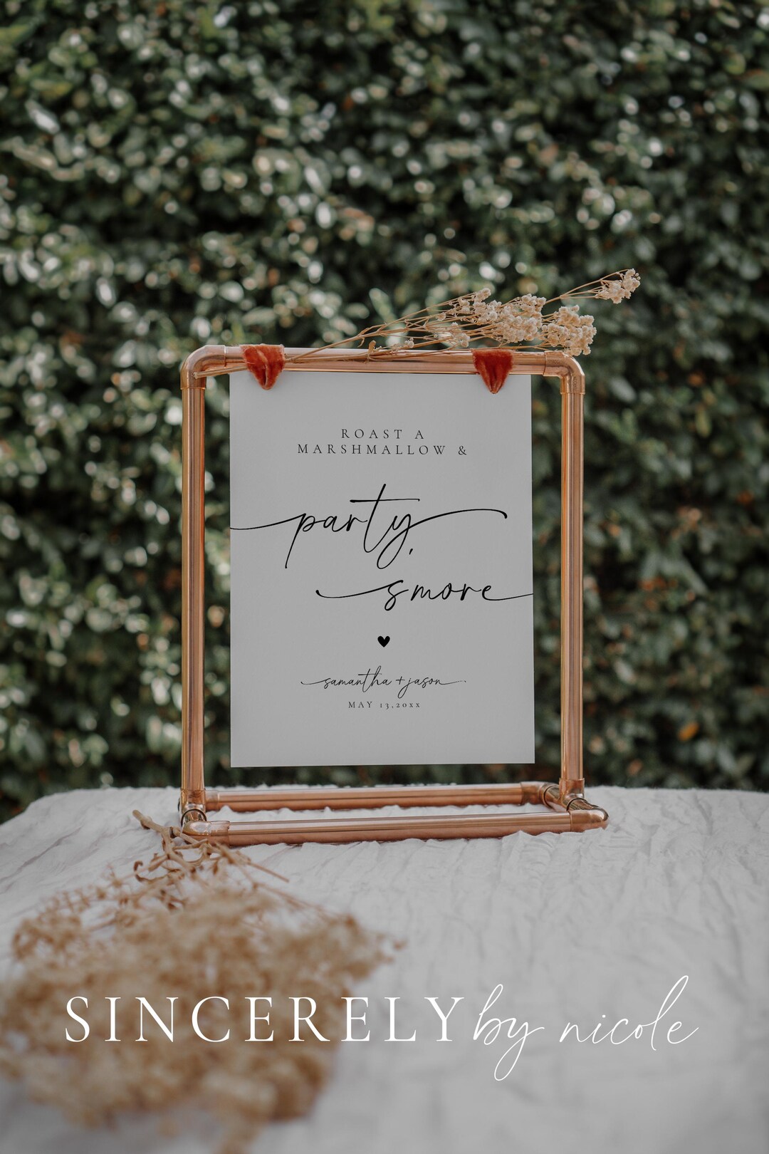 Roast a Marshmallow and Party S'more, S'more Bar Sign, S'more Wedding ...