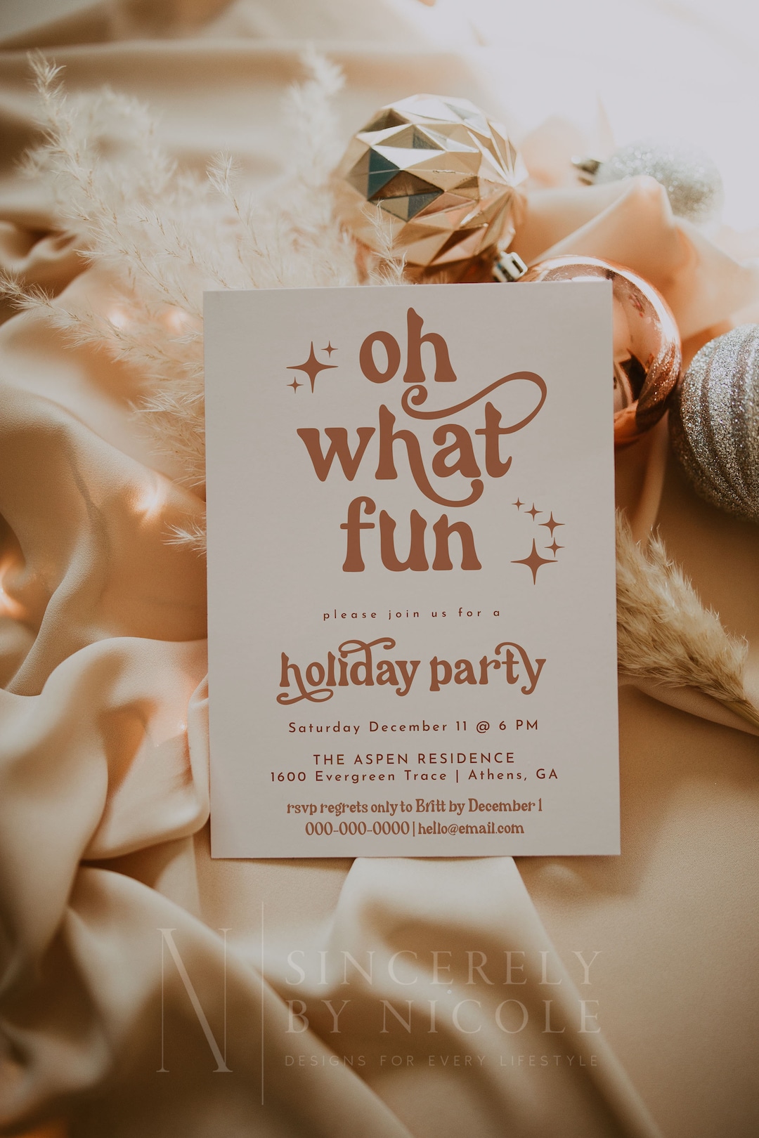 Oh What Fun Christmas Party Invitation, Editable Printable Holiday ...