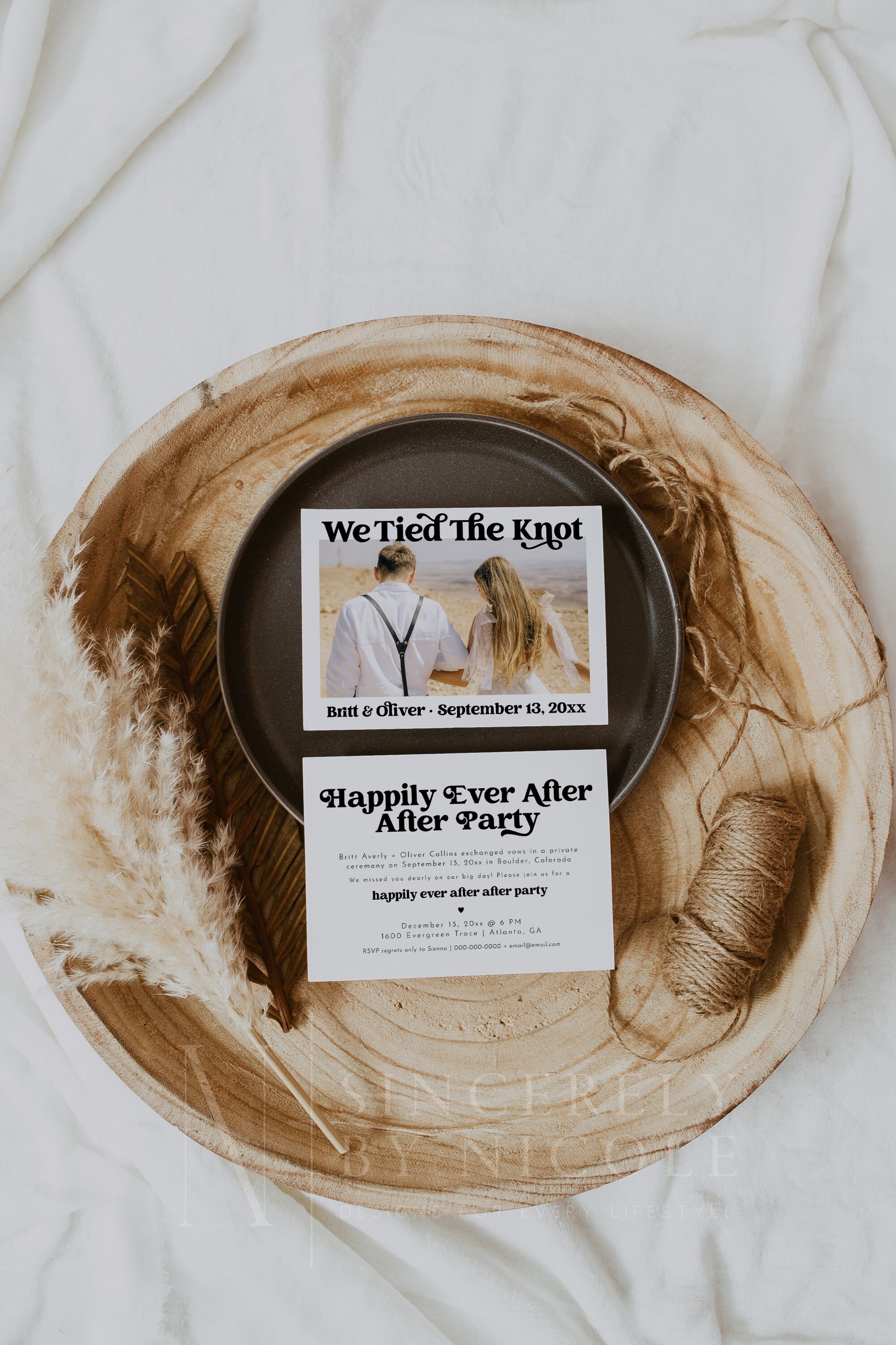 Editable Elopement Party Invite Template Groovy Reception - Etsy