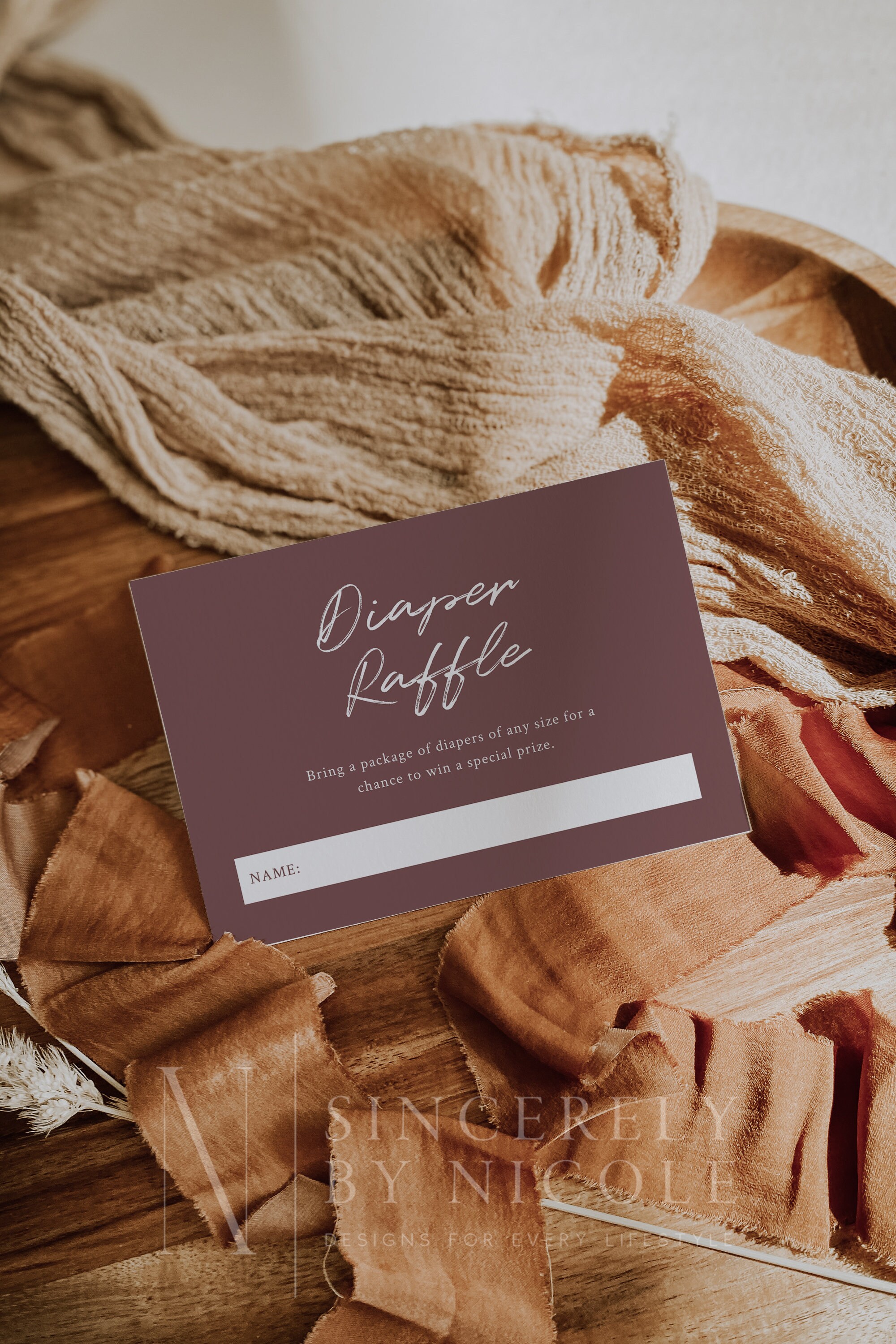 Modern Diaper Raffle Ticket Template Simple Clean Diaper - Etsy