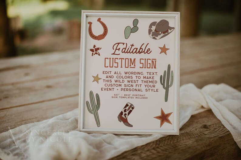 Western Custom Sign Editable Custom Sign Printable Signs - Etsy