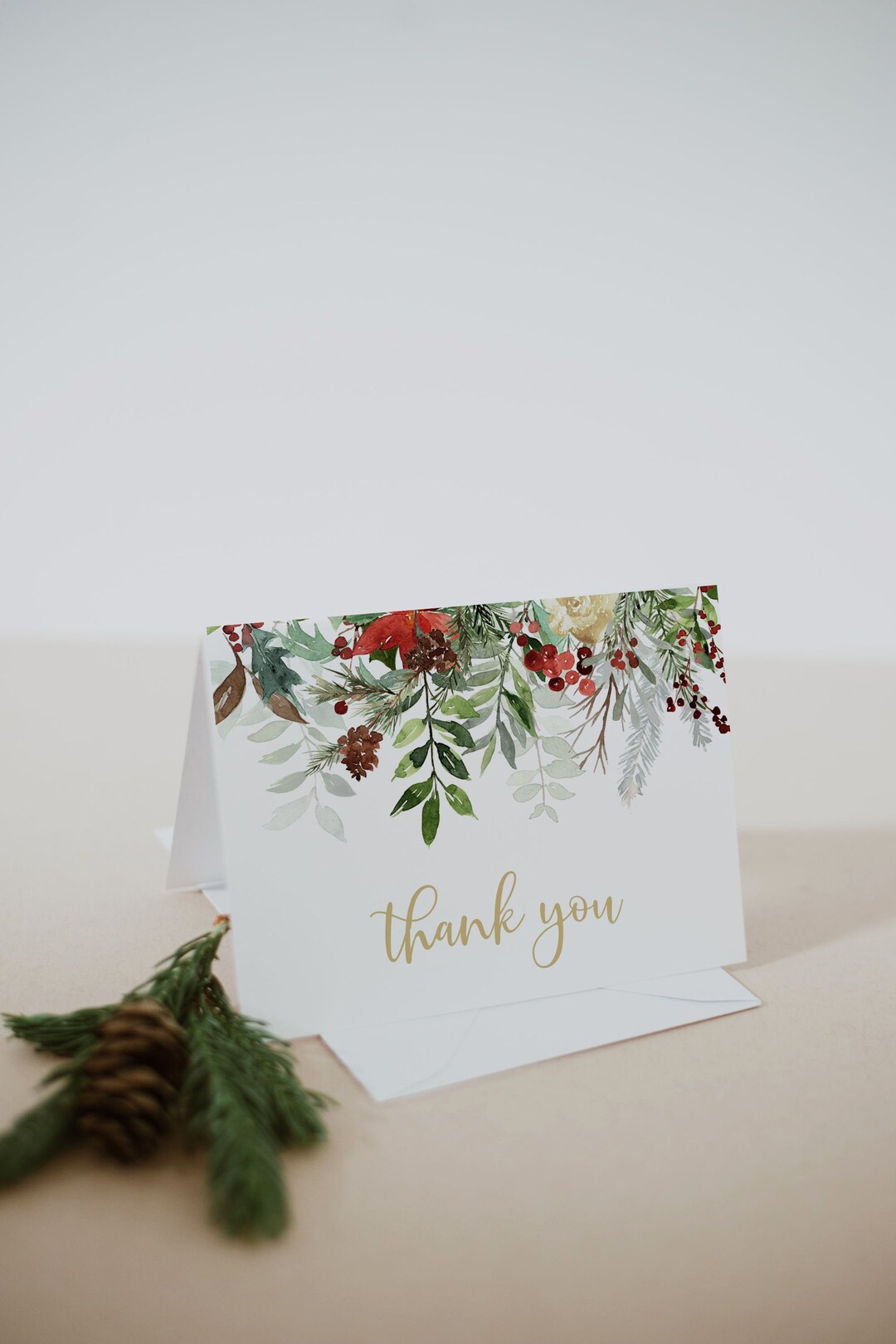 Christmas Thank You Cards, Holiday Thank You Cards, Printable Thank You ...
