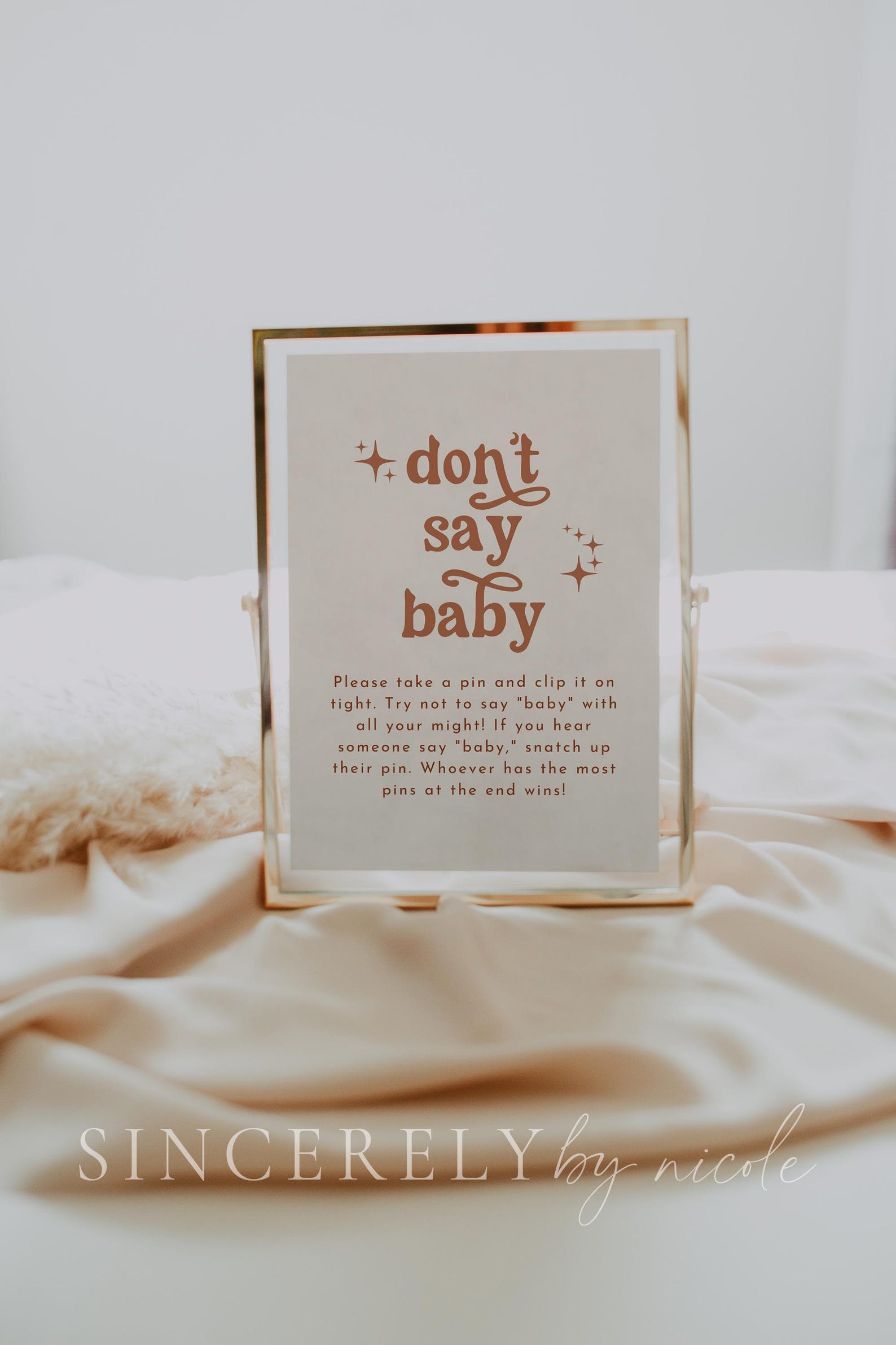 Don't Say Baby Game Template, Don't Say Baby Game, Boho Baby Shower ...