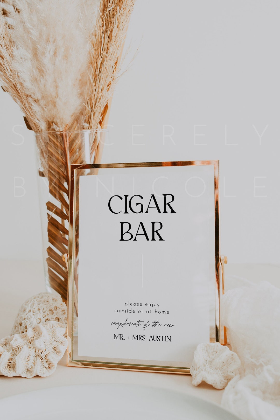 Cigar Wedding Template, Cigar Bar Sign Template, Wedding Cigar Sign ...