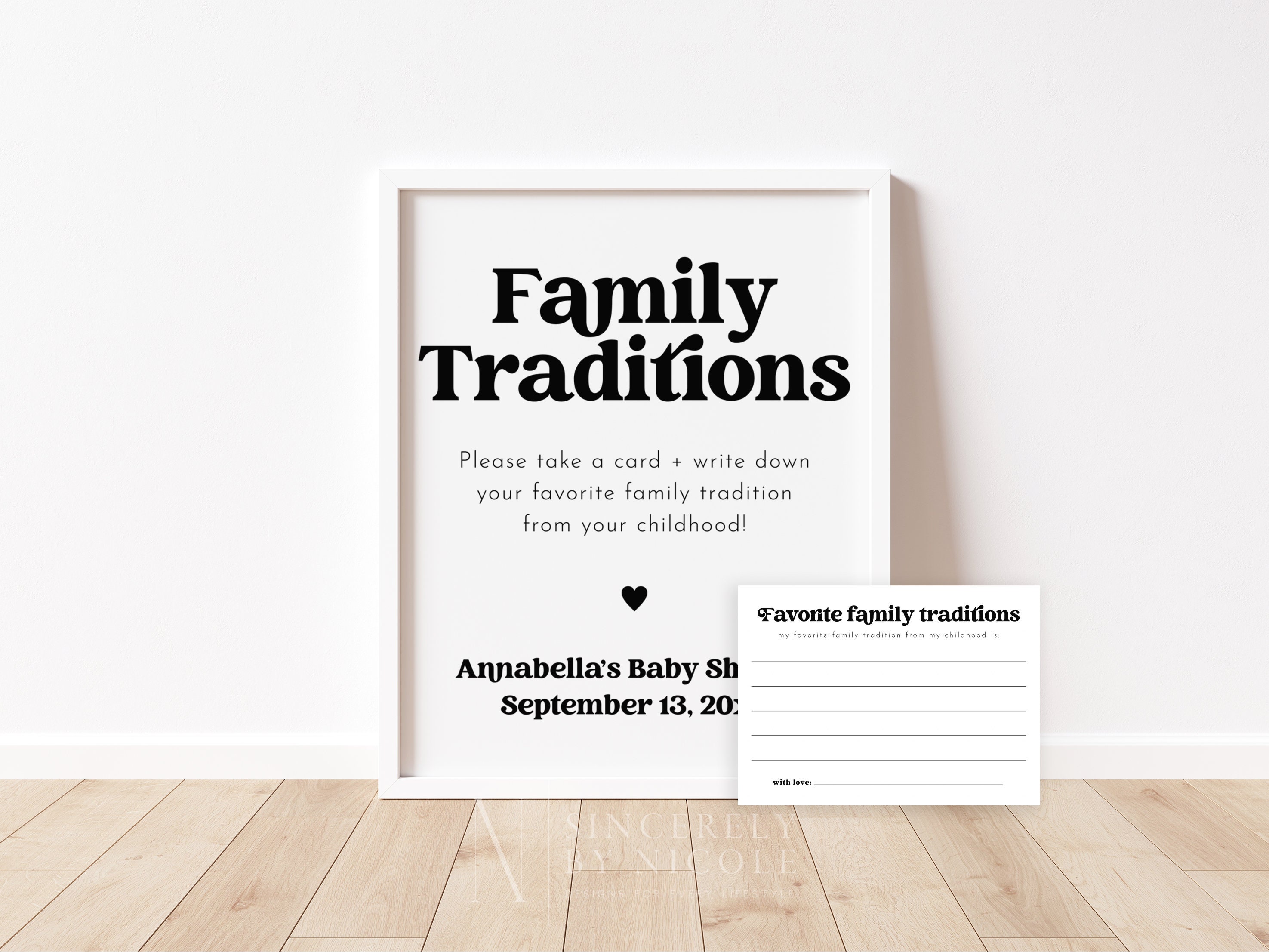 Editable Printable Family Traditions Card Family Traditions - Etsy