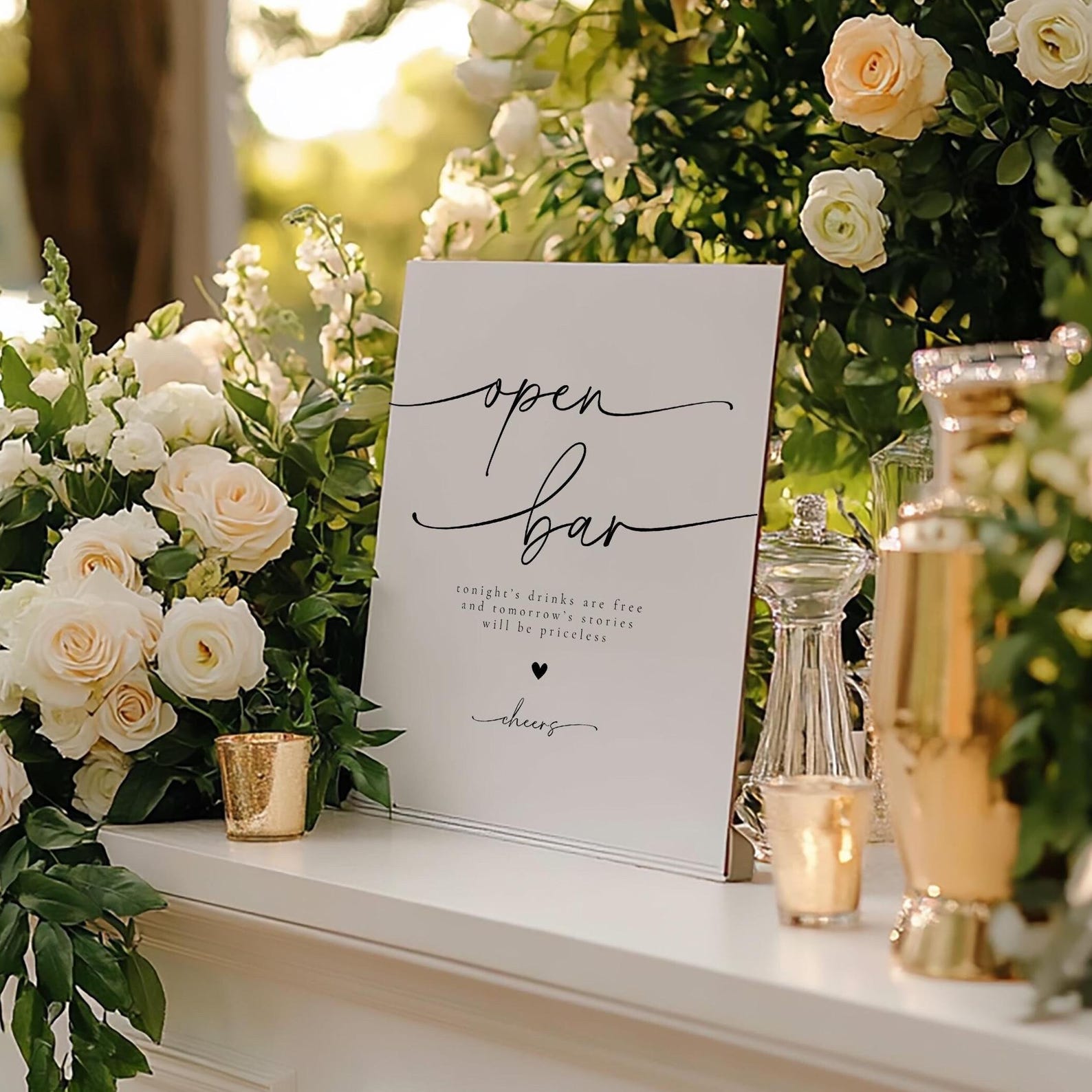 Open Bar Wedding Sign, Printable Open Bar Sign, Funny Open Bar Sign ...