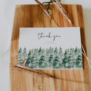 Teddy Woodland Thank You Card, Fox Card Printable, Editable Woodland ...
