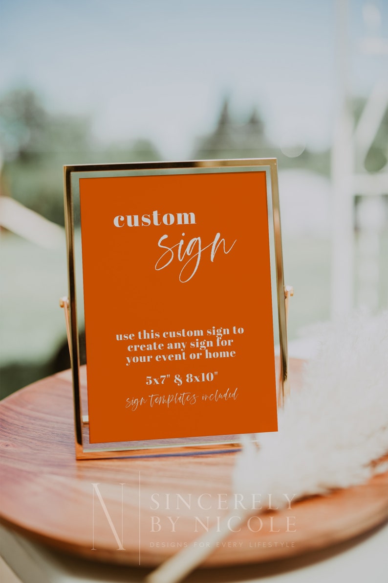 Colorful Wedding Custom Sign, Orange Wedding Signage, Orange Theme ...
