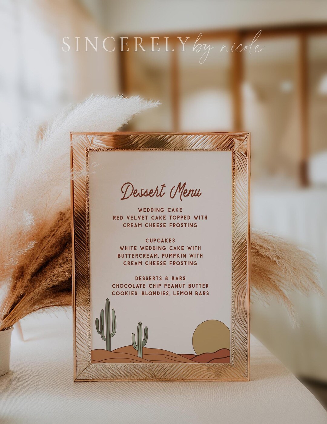 Desert Wedding Dessert Bar Sign, Cactus Wedding Dessert Station Sign ...